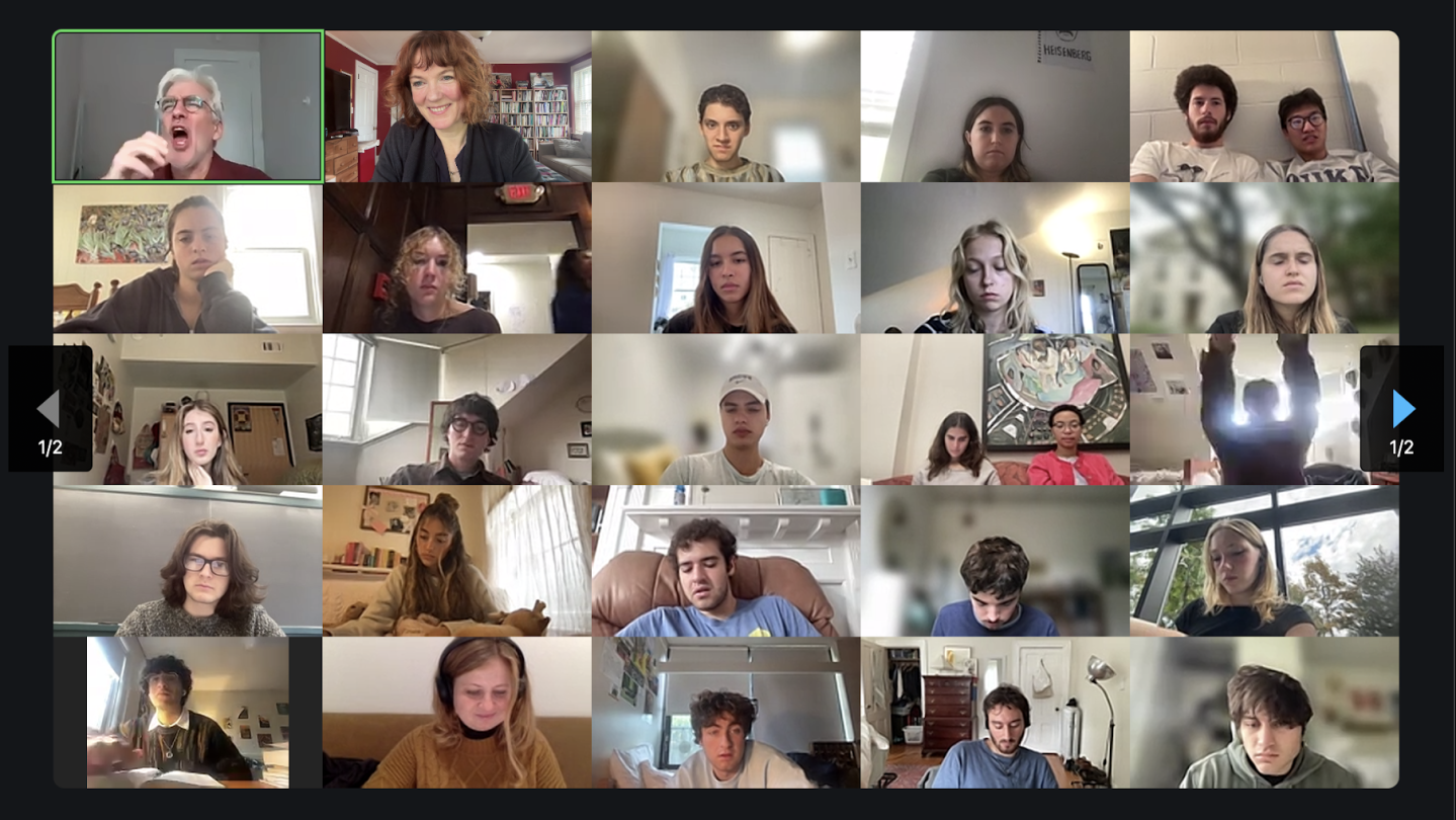 Actor, Patrick Fitzgerald, performs for Professor Michelle Clayton's ...